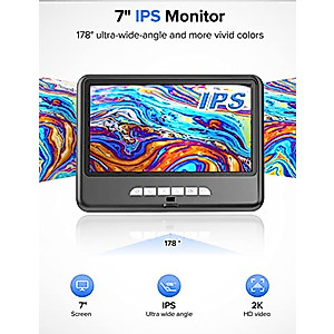 2K LCD Digital Microscope 1200X, Dcorn 7" 24MP HDMI Microscope, Soldering Coin Microscope with Lights, Extension Tube & 32GB Card Included, Coin Magnifier with Light