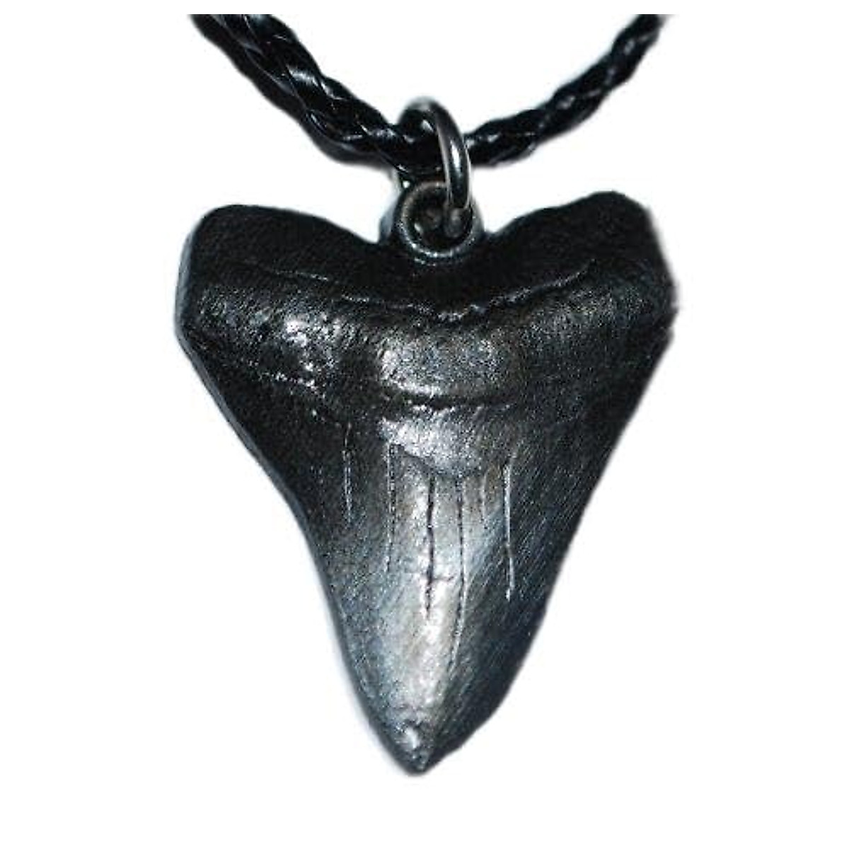 Megalodon Tooth Necklace (Metal Replica) Giant Fossil Shark #167 2o