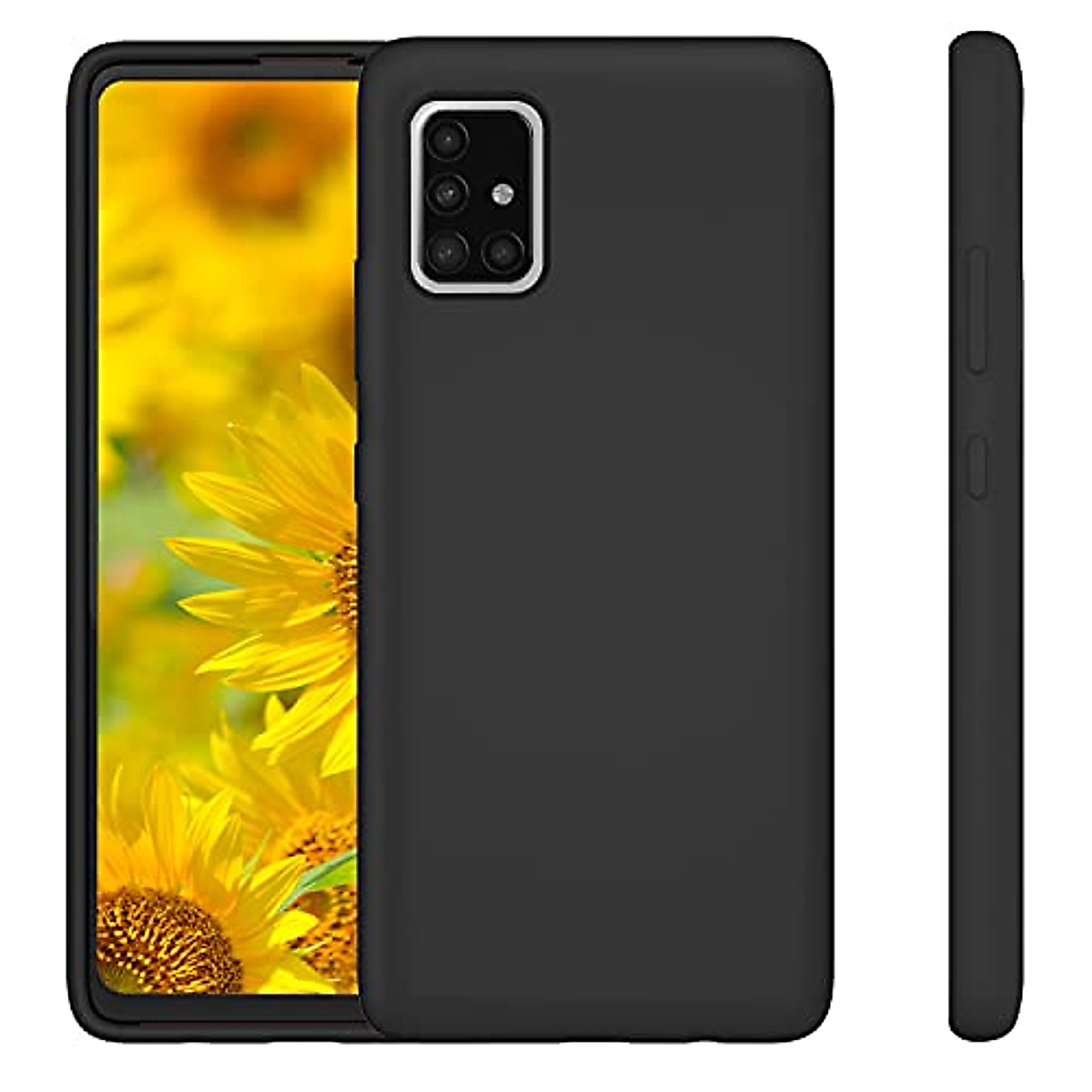 Meifei Galaxy A71 5G Case, Samsung A71 5G Case Liquid Silicone Case Dual Layer Hybrid Hard PC Soft Silicone Gel Rubber Bumper Slim Fit Shockproof Protective Phone Case for Samsung Galaxy A71 5G, Black