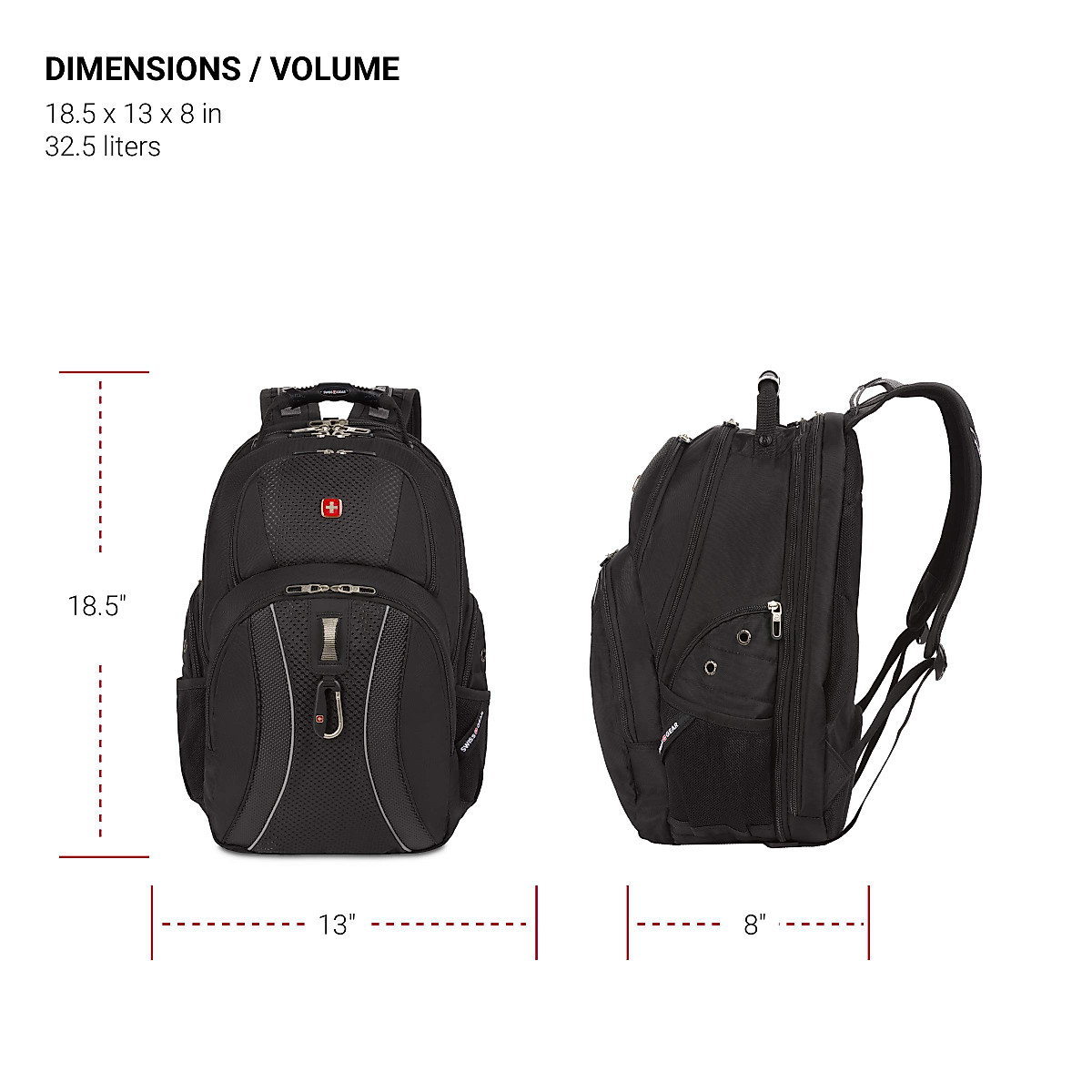 Swiss Gear SA1923 Black TSA Friendly ScanSmart Laptop Backpack - Fits Most 15 Inch Laptops and Tablets