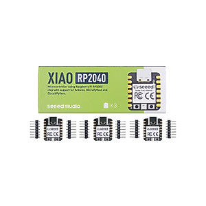Seeed Studio XIAO RP2040 Microcontroller with Dual-Core ARM Cortex M0+ Processor, Supports Arduino, MicroPython and CircuitPython with Rich Interfaces, 3pcs.
