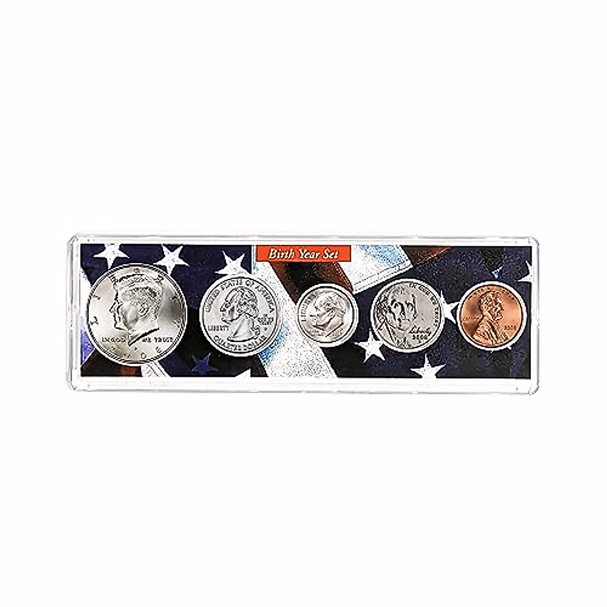2008-5 Coin Birth Year Set in American Flag Holder Collection Seller Uncirculated
