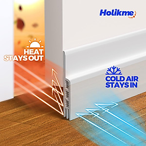 Holikme 2 Door Draft Stopper Under Door Draft Blocker Insulator Door Sweep Weather Stripping Noise Stopper Strong Adhesive, Transparent