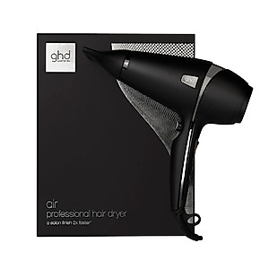 ghd Air Hair Dryer — 1600w Professional Blow Dryer, Salon Strength Motor, Concentrator Nozzle, Adjustable Temperature Setting, and Ionic Technology for Super-Fast Drying — Black