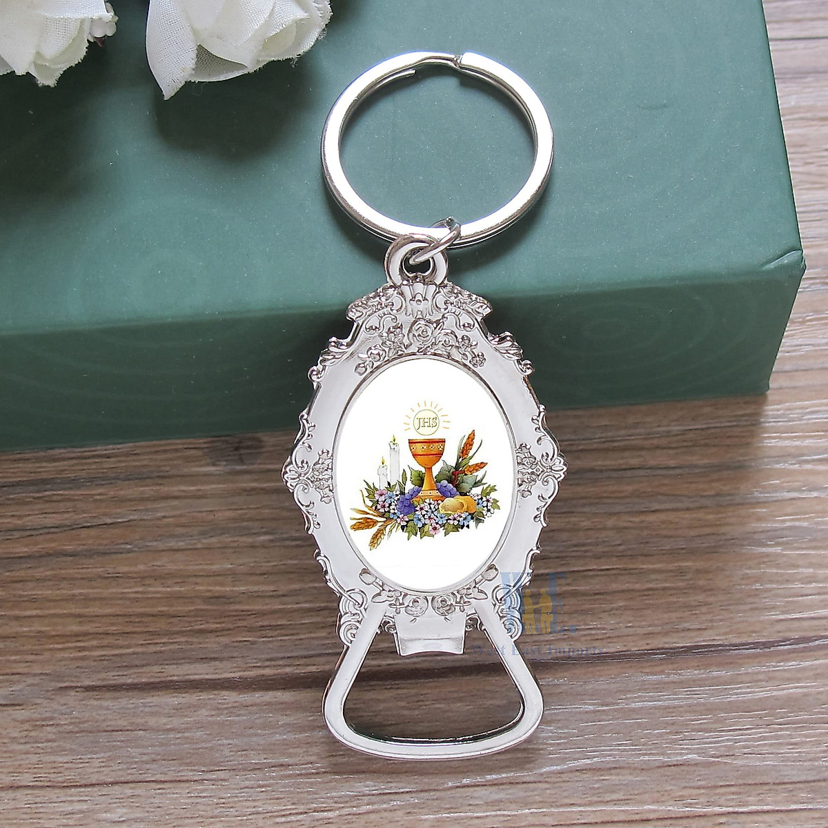 12 PCS Personalized First Communion Favor Engraved Bottle Opener Keychain Recuerdos para Primera Comunion Niña Niño Customized