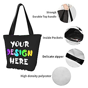 Custom Tote Bag Personalized Shoulder Bags Design Photo Text Custom Handbag For Women Teacher For Travel Shopping Personalized Gifts