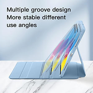 LeiJue 360 Rotatable Keyboard Case for iPad 10th Generation 2022,Magnetic Detachable Keyboard with Transparent Hybrid Stand Cover fit for iPad 10 Gen 10.9 inch (Blue)