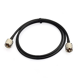 Superbat UHF Male PL-259 to UHF Male PL-259 Low Loss Digital Coax UHF Jumper Cable (3ft RG58) for HAM & CB Radio,Antenna Analyzer,Dummy Load,SWR Meter