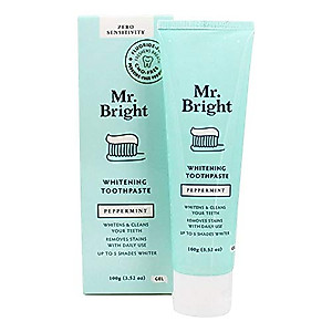 Mr. Bright - Whitening Fluoride Free Toothpaste Gel Peppermint - 3.52 oz.