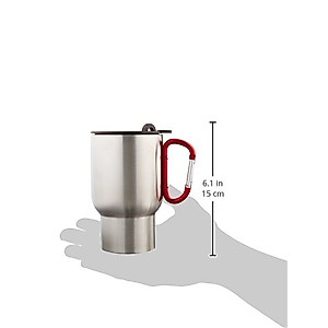 Outdoor RX Stainless Steel Carabiner Travel Mug (Red, 14-Ounce)