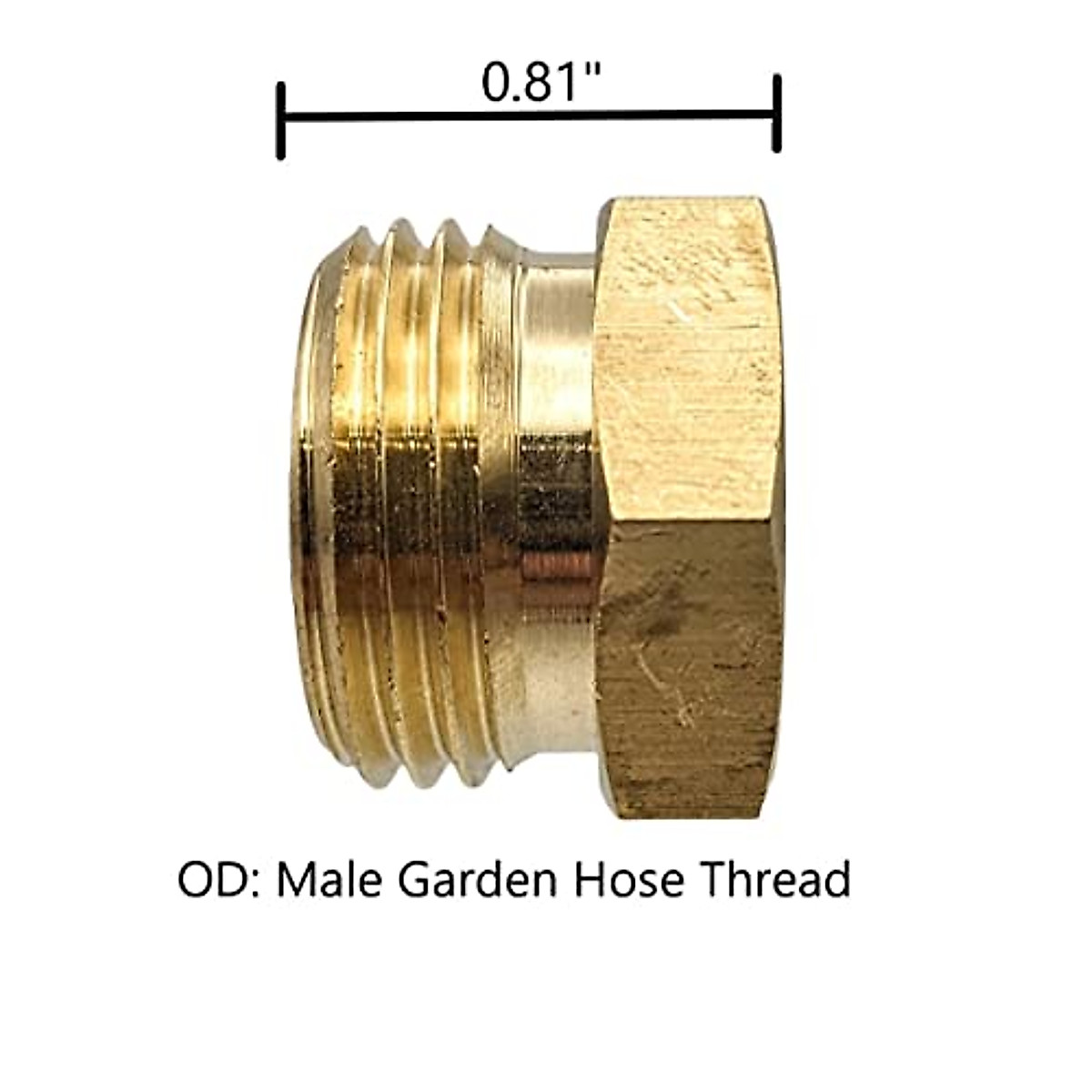 GRIDTECH Brass Garden Hose Adapter Fitting, 1/2” NPT Female Threads and 3/4" GHT Male Connector, shower pipe arm handshower adapter, Heavy-Duty High-Pressure Support, Rust and Corrosion Resistant