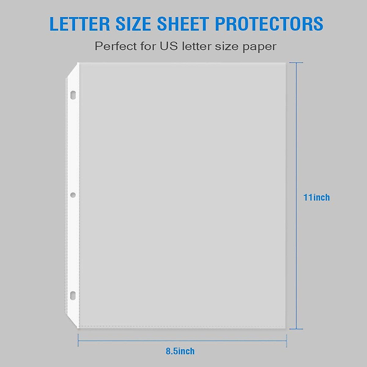 Sooez Sheet Protectors, 8.5 x 11 Inches Clear Page Protectors for 3 Ring Binder Medium Weight Plastic Sleeves for Binders, Top Loading Paper Protector Acid Free Letter Size, 50 Pack
