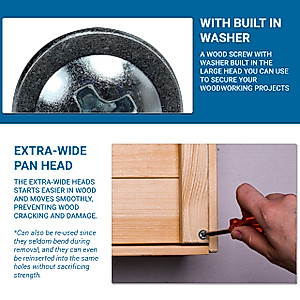 100 Pack Rok Hardware #8 x 1/2" (12.7mm) Standard Thread Truss Head Screws Wood Work MDF Zinc, ROKS8X12TPSZ