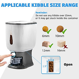 P-ZOONPE Dog Food Storage Container, 22Lb Pet Food Storage Container Airtight Plastic Pet Storage Bin with Measuring Cup and Scoop, Pet Food Container for Dog and Other Pets, Keep Fresh (Grey)