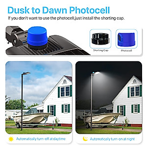 HYPERLITE 4Pack Parking Lot Light 300W and 1Pack Double Bullhorn Bracket