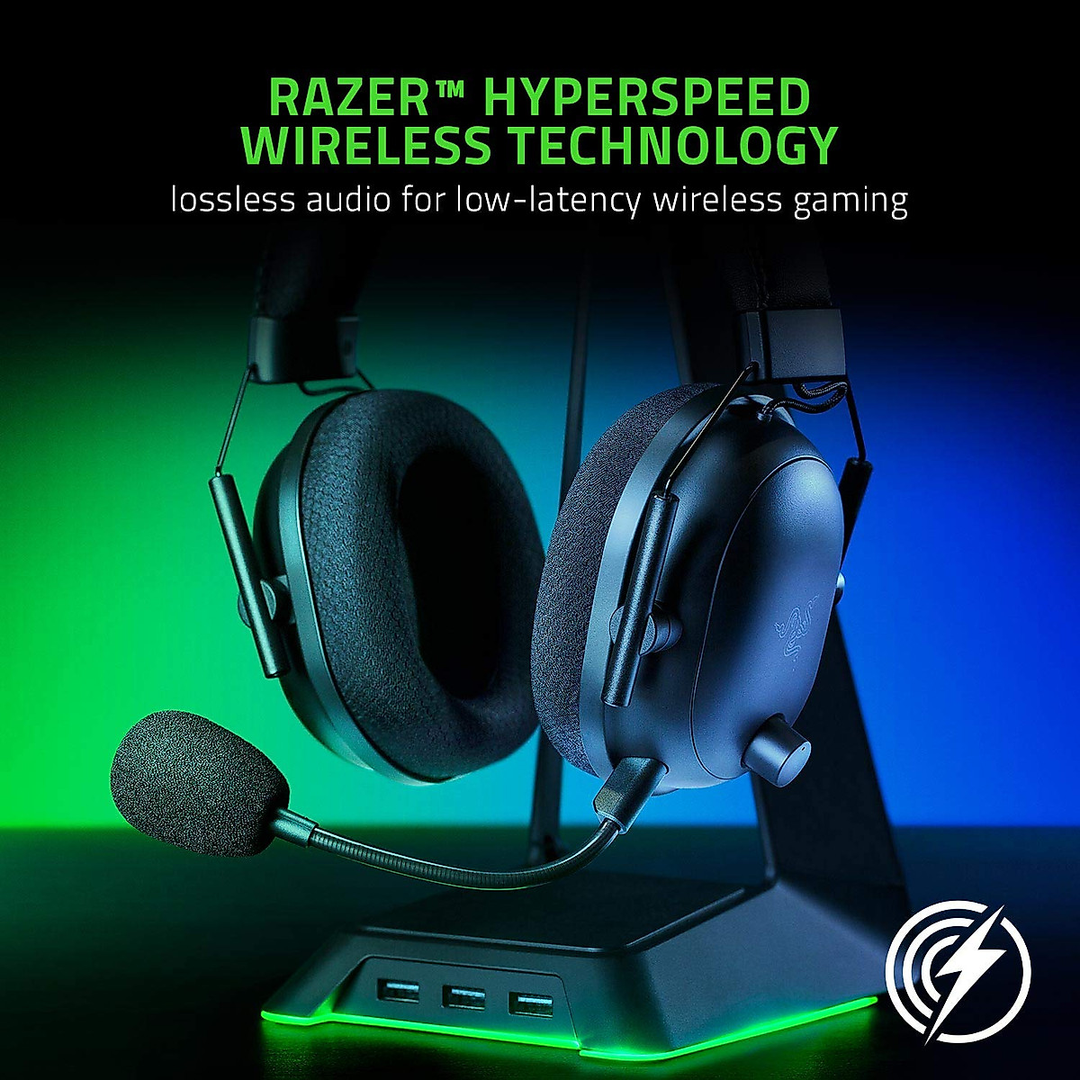 Razer Blackshark V2 Pro - Wireless Premium Esports Headset (Triforce 50mm Drivers, HyperClear Supercardioid Mic, Advanced Passive Noise Cancellation, Memory Foam Ear Cushion) Black
