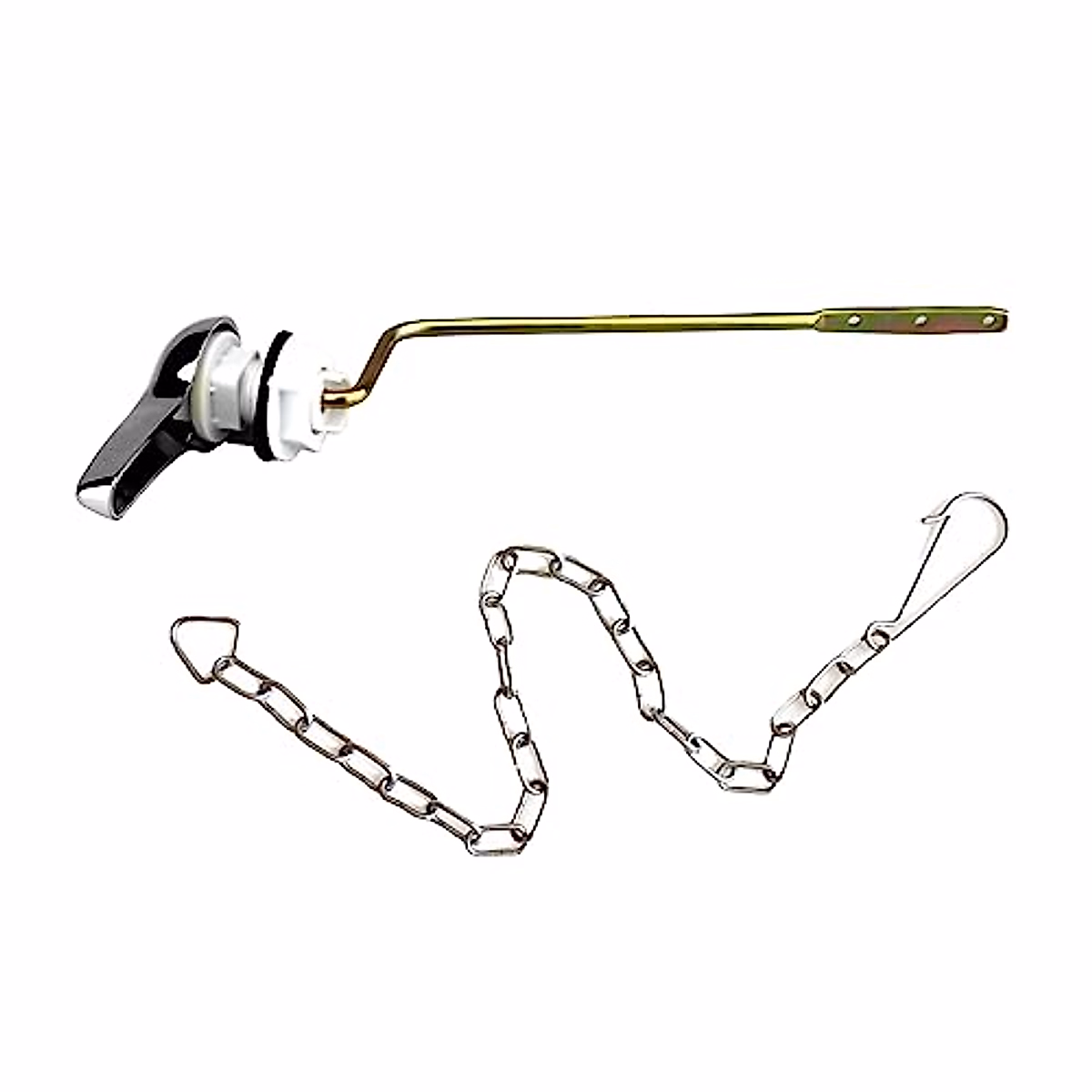 XHGAYL Toilet Flush Handle Replacement Kit,Side Mount Toilet Tank Lever,Toilet Tank Trip Lever with Stainless Steel Flapper Chain,Brushed Nickel