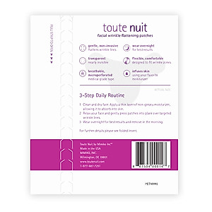 Toute Nuit Facial Wrinkle Patches, Face Tape, Y-Shape, Frown Lines, Around Eyes and Mouth, 20 Patches