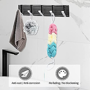 Coat Rack Wall Mount with 5 Retractable Hooks,Modern Space-Saving Coat Hooks Wall Mounted Coat Rack,Wall Coat Rack with Hooks for Hanging Coats,Hats,Scarves,Keys and More(Silver)