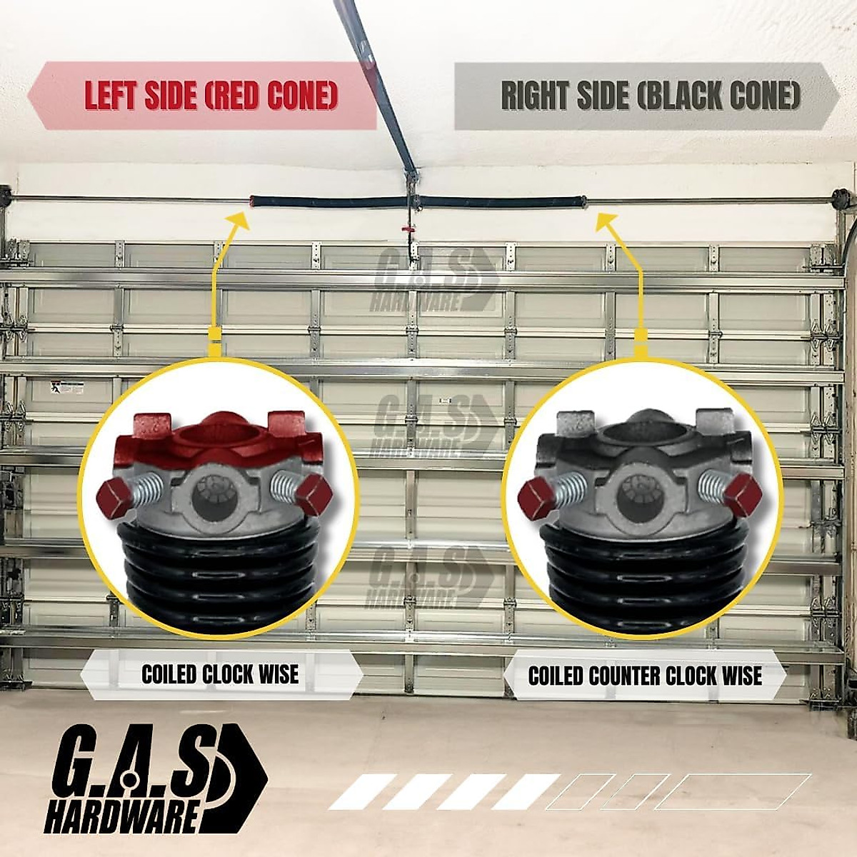 Garage Door Torsion Springs (295 x 2 x 41) | 1" ID Steel Bearing | Left and Right Hand Wound Replacement (Pair)