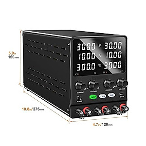 DC Variable Adjustable Dual-Channel Power Supply 3-Way 30V 10A 60V 20A Parallel Functions 300W 360W(SPS305-2KD,220V)