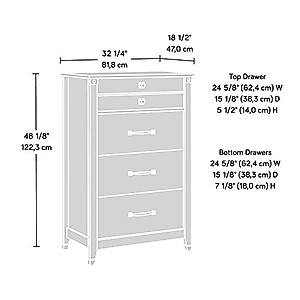 Sauder Carson Forge 4-Drawer Chest, Coffee Oak finish