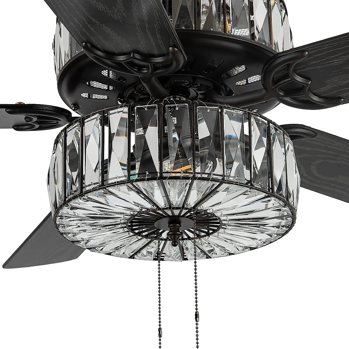 RIVER OF GOODS Glam 52 Inch Width Double-Lit LED Ceiling Fan, Clear