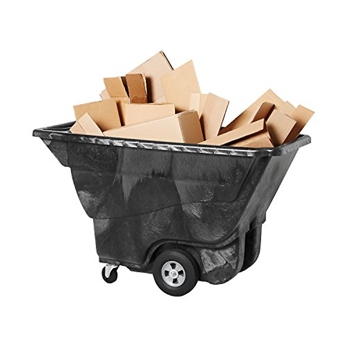 Rubbermaid Commercial Products Tilt Dump Truck, 450 lbs 1/2 Cubic Yard Heavy Load Capacity with Wheels, Trash Recycling Cart, Black