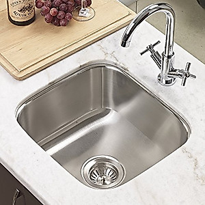 Houzer MS-1708-1 Club Series Undermount Stainless Steel Square Bowl Bar/Prep Sink