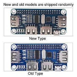 Fosa USB to UART Onboard 4 Port USB HUB HAT for Raspberry Pi B+ / 2B / 3B / Zero/Zero W