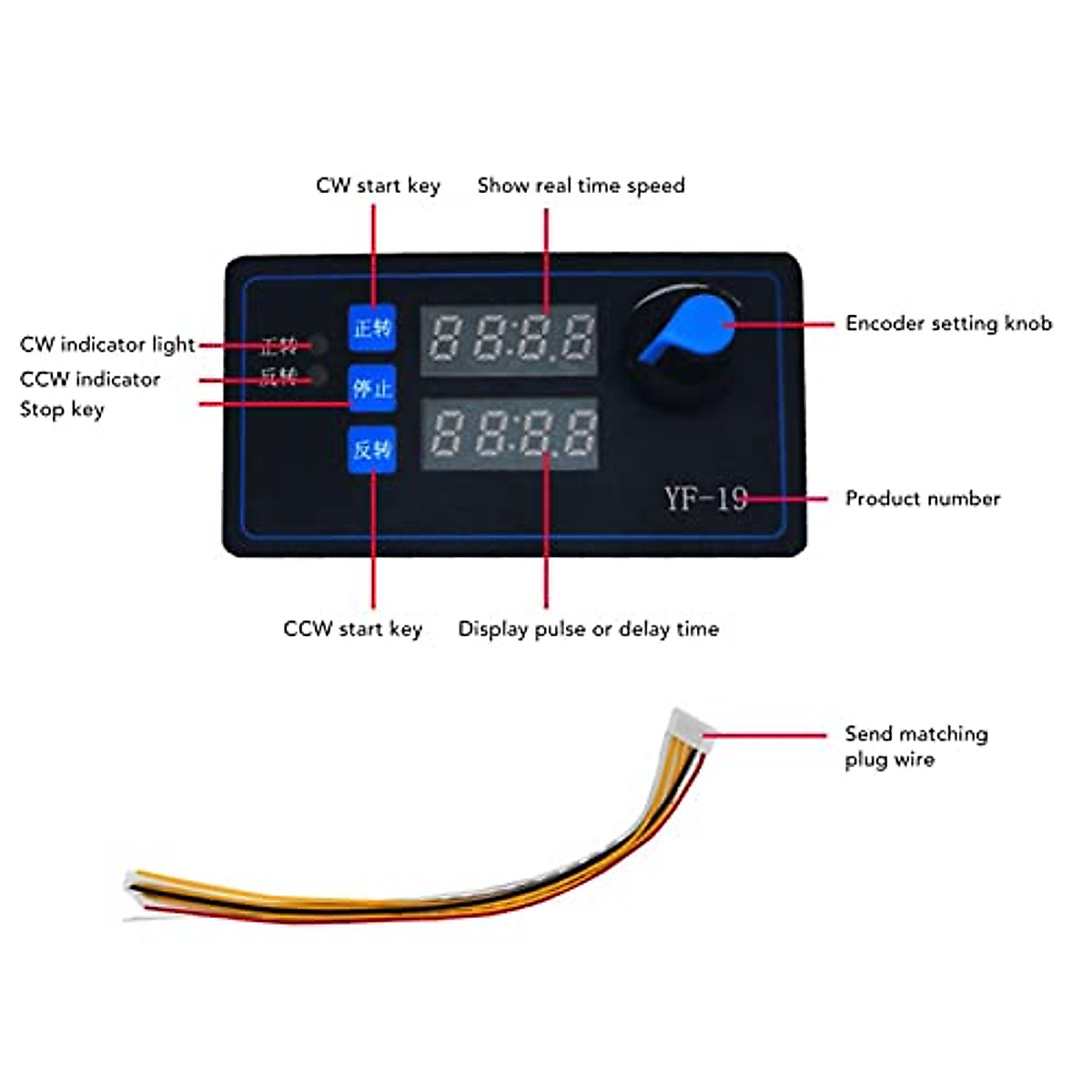 Angle Pulse Motor Speed Drive, Stepper Motor Controller Automatic Stop Jog Power Off Memory Infinite Loop DC8V~24V for Industrial Use