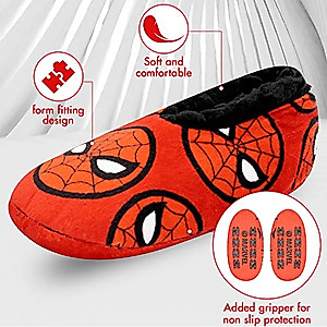 Marvel Spiderman Toddler Slippers, 2 Pack Toddler Socks, Fuzzy Babba House Slipper Socks for Boys, Spiderman Toddler Socks for Boys