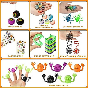 Max Fun 132pcs Halloween Party Toys Assortment for Kids Halloween Party Favors Prizes Box Toy Assortment Classroom Trick Treating Halloween Treasure Box Toys(Random)