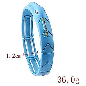 Lipeed Jewelry Blue Peacock Necklace, Blue Snake Bangle, Anime Peripheral Jewelry Necklace Bracelet Set Movie Game Jewelry Gift for Girls