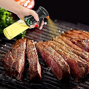 Honbuty Olive Oil Sprayer for Cooking - 200ml Glass Oil Dispenser Bottle Spray Mister - Refillable Food Grade Oil Vinegar Spritzer Sprayer Bottles for Kitchen, Air Fryer, Salad, Baking, Grilling