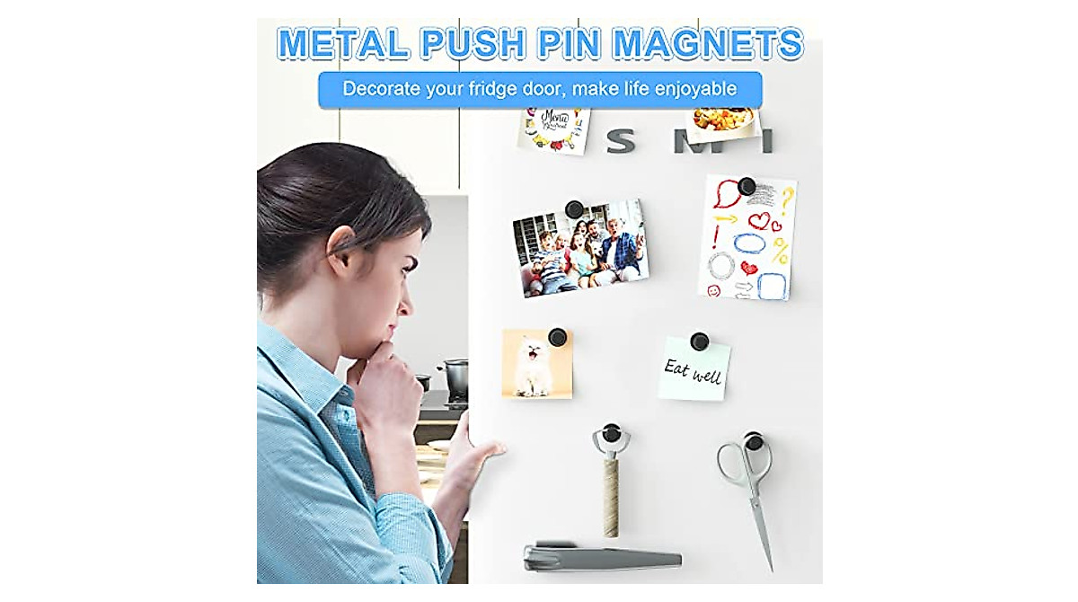 12Pcs Strong Black Fridge Magnets - Organize with Style