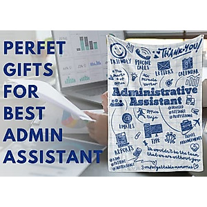 InnoBeta Administrative Assistant Gifts for Administrative Professional Day, Bed Flannel Plush Blanket for Women/Men (50"x 65") - Administrative Assistant Job - Blue