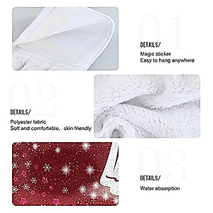 KOCOART Christmas Angel Kitchen Towels Merry Xmas Hanging Hand Towel for Bathroom with Loop, Soft Absorbent Coral Velvet Fingertip Dish Tie Towel Oven Handle Towel Set of 2