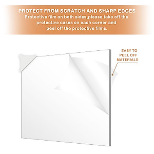 Clear Acrylic Plexiglass Sheet-1/4 Thick Cast - 12" x 24" (2 Pack) 6mm Transparent Acrylic Sheets for DIY, Signs and Crafts
