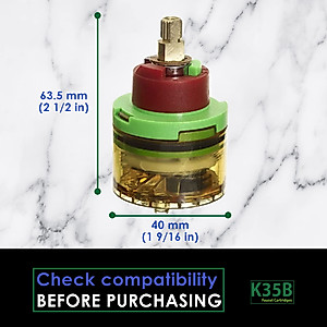 HC180 Shower/Bath Faucet Cartridge - Ceramic Shower Single Lever Cartridge Replacement - Kit For Knob Replacement, Shower Valve Repair, Plumbing & Improvement Bathroom Sink Faucets & Parts - 40mm