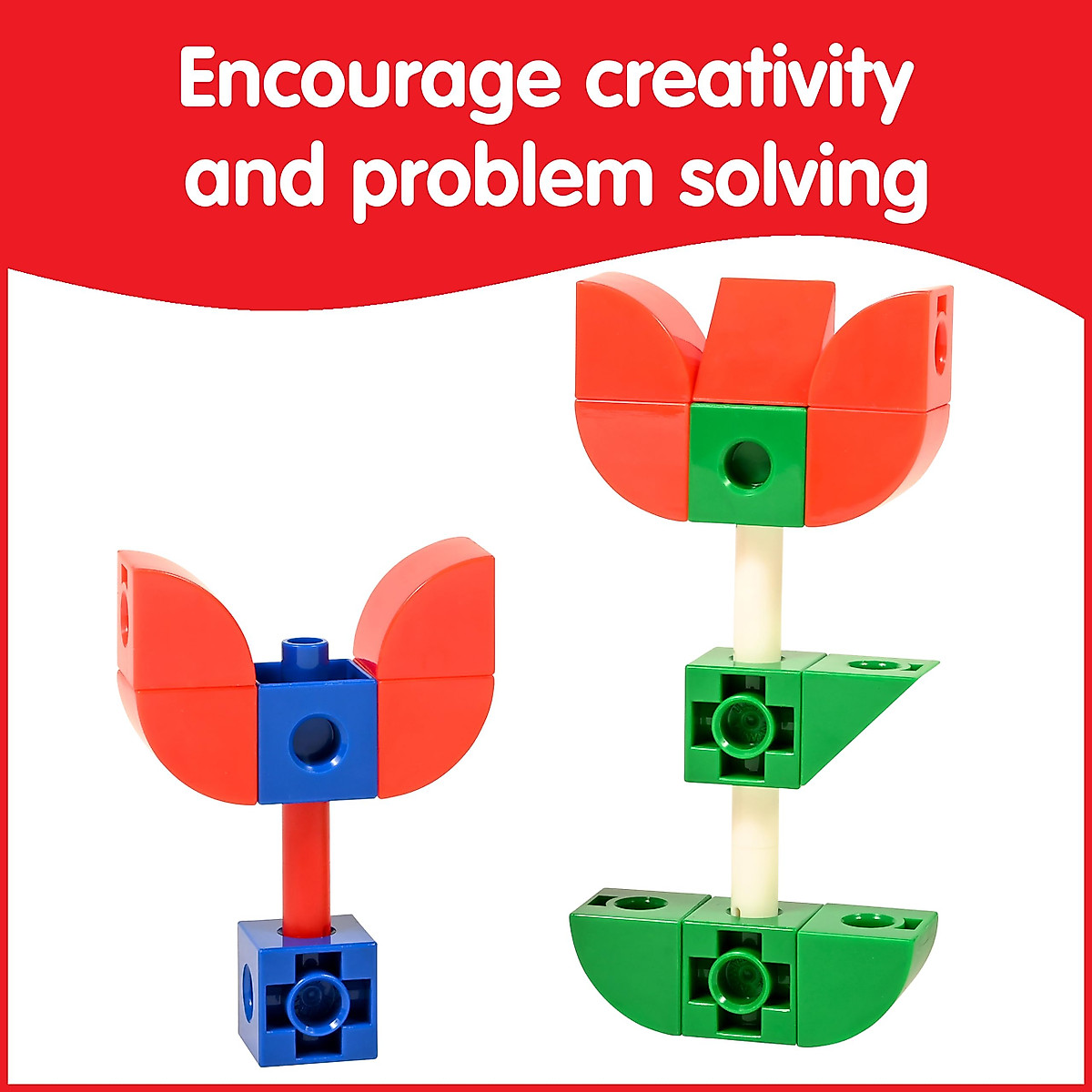 Edx Education Construction Linking Cubes - Mini Jar Set of 80 - Linking Cubes - STEM Play - Math Manipulative for Kids