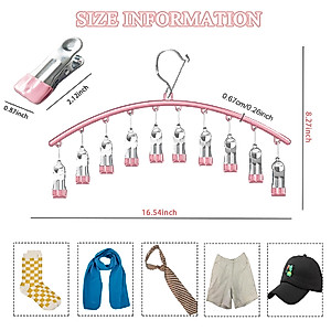 Calonge 2 Pack Pink Legging Organizer for Closet, Metal Yoga Pants Hangers w/10 Clips Holds 20 Leggings Hangers Space Saving Hanging Closet Organizer w/Rubber Coated Closet for Organizers and Storage