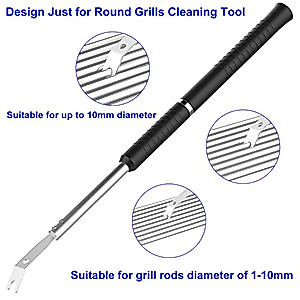 TANiCOO Extra Length Grill Scraper for Hot Grill - Heavy Duty BBQ Cleaning Tool - Bristle Free Safe Scraper with Long Handle Fits Round Grilling Grate, Good Barbeque Cleaning Gift for Dad and Mom.