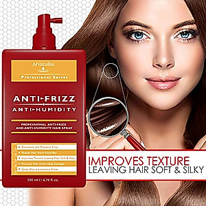 Arvazallia Antifrizz and Antihumidity Hair Spray - Professional Frizz Control, Anti-humidity, Heat Protectant, and Shine Serum