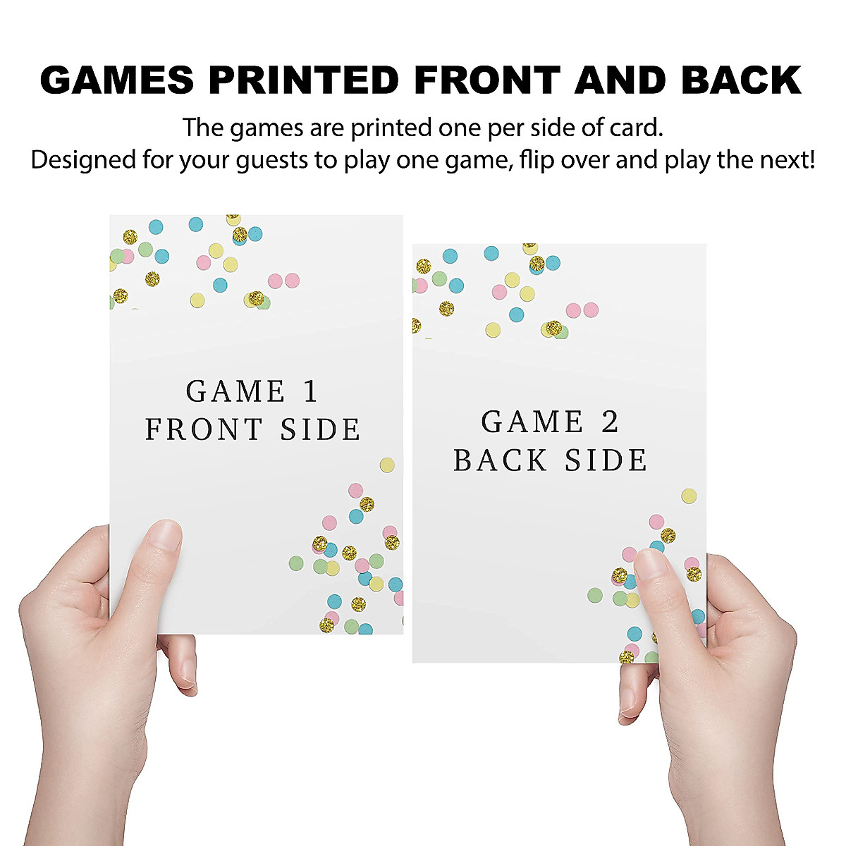 Your Main Event Prints Bridal Shower Games (Set of 6 Fun Activities for 25 Guests) - Pink Glitter Theme - Printed Front and Back, One Game Per Side