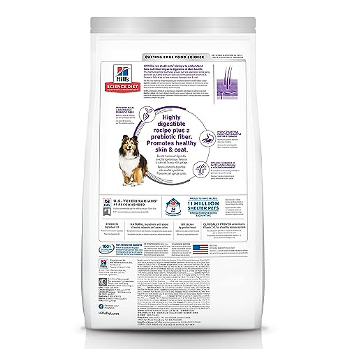 Hill's Science Diet Sensitive Stomach & Skin, Adult 1-6, Stomach & Skin Sensitivity Support, Dry Dog Food, Chicken Recipe, 4 lb Bag