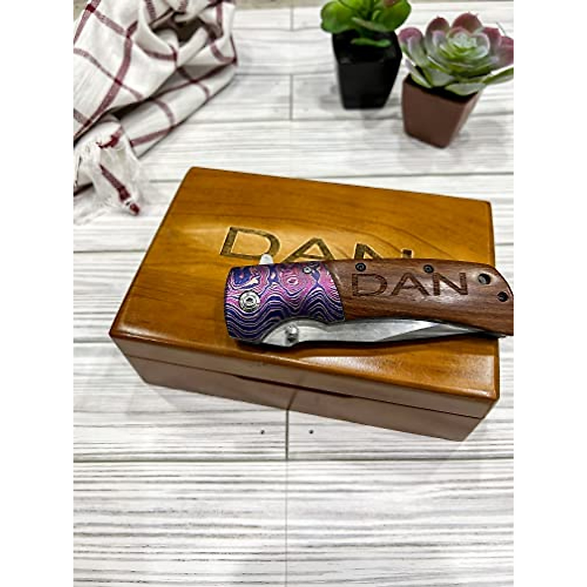 Pocket Knife Gifts For Men Stainless Steel 5" Blade With Ultra-Secure & Comfortable Belt Clip Personalized Engraved Knive for Everyday Carry, Groomsmen Camping Birthday Father's Day Or A Gift For Your Guys - This Knife Is The Perfect Choice (Knife NOT Eng