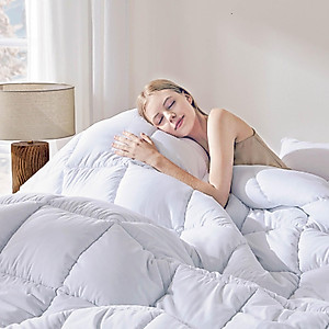 DOWNCOOL Comforters California King Size, Duvet Insert,White All Season Duvet, Lightweight Quilt, Down Alternative Hotel Comforter with Corner Tabs (White, California King 104x96 Inches)