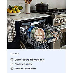 Lalo First Bites Silicone Baby Feeding Set - Baby Led Weaning Supplies - Non-Toxic Silicone - Includes 2 Bibs, 2 Spoons, Training Cup, Suction Plate and Bowl - 6 Pieces - Oatmeal