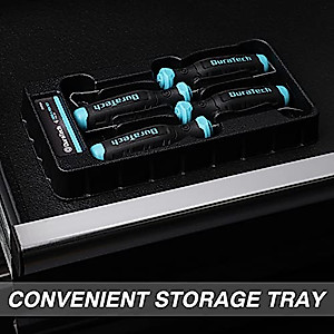 DURATECH 4 Piece Hook and Pick Set, Offset, Straight, 90°Pick and Hook, Used for Auto and Electronics Maintenance Tools, with Storage Tray